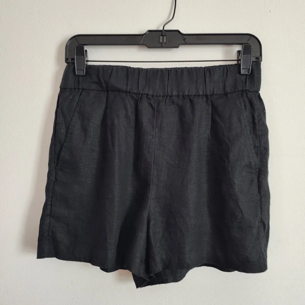 J. Crew Factory | Shorts | J Crew Factory Black Linen Blend Short ...